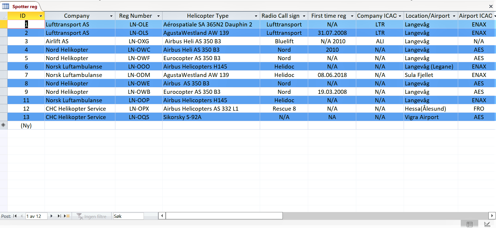 Spotter logs and forms - aviationspottergroup