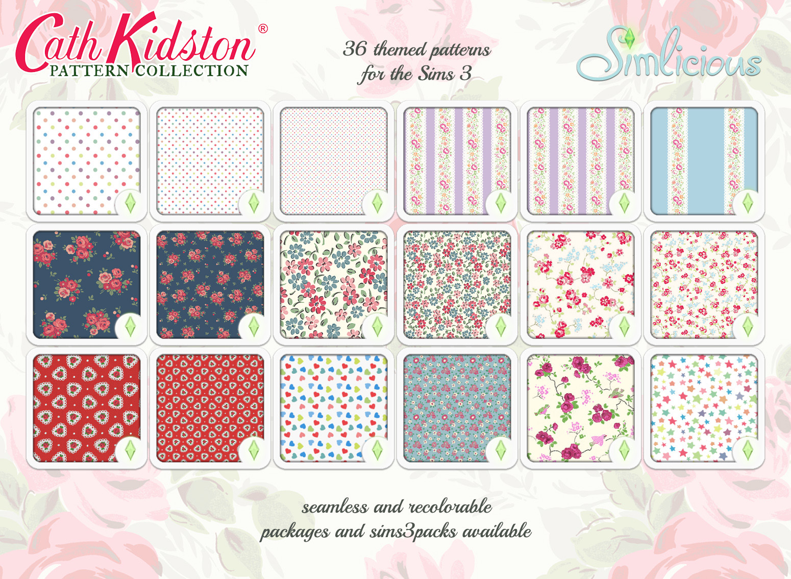 Cath Kidston Pattern Collection - Custom Content for the Sims 3 by ...