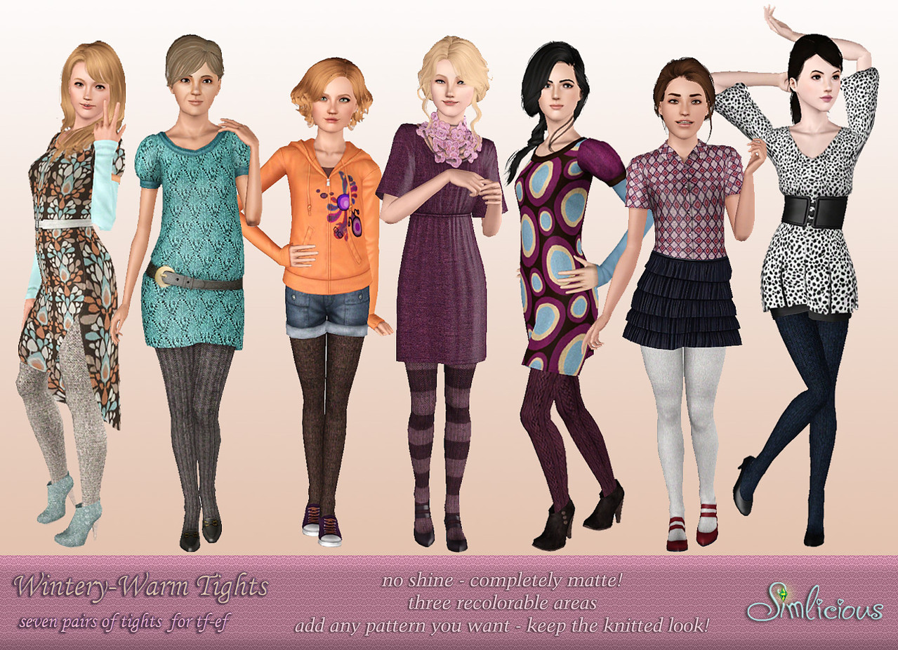 Wintery-Warm Tights for teen to elder females - Custom Content for the ...