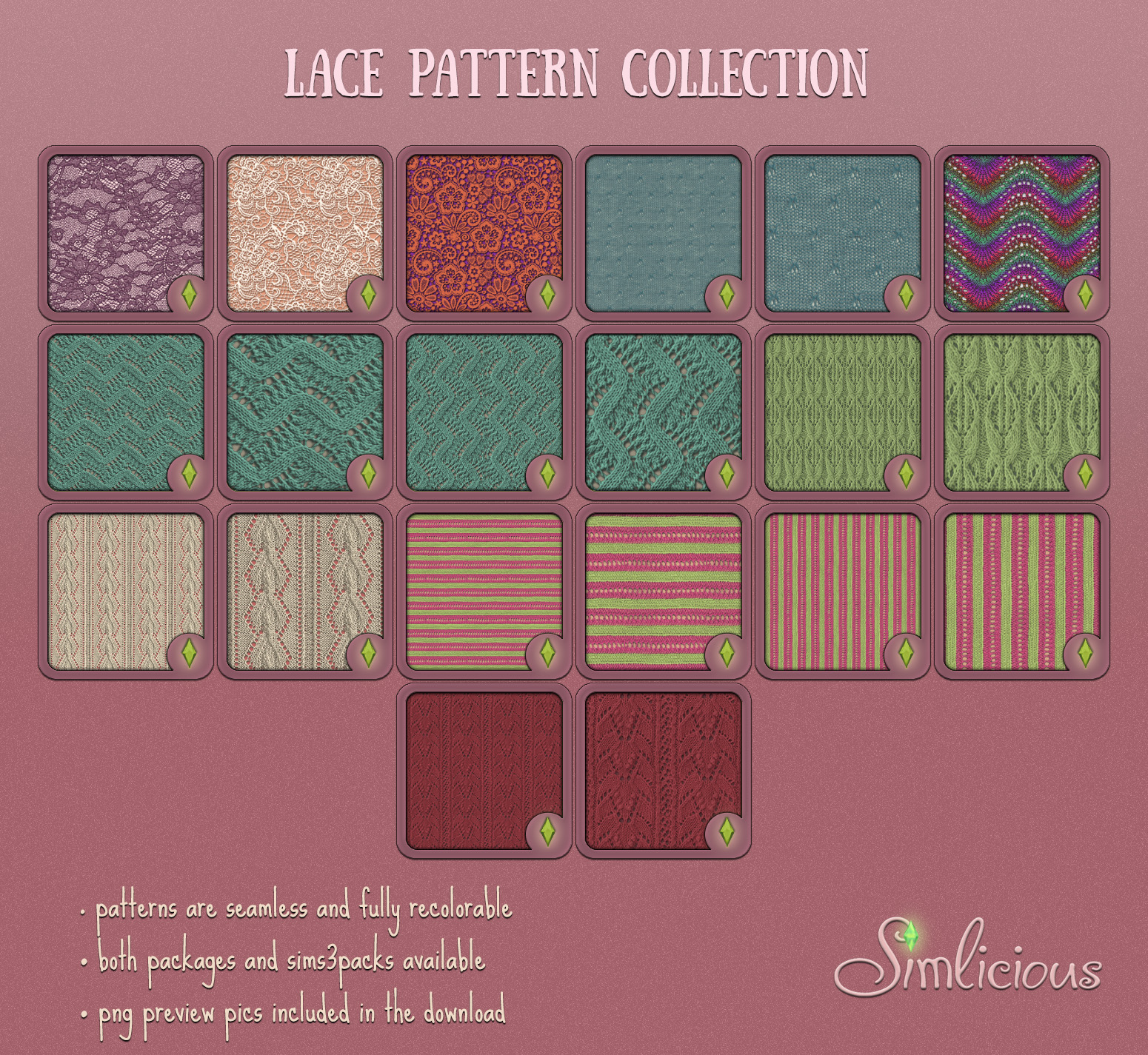 Patterns - Custom Content for the Sims 3 by Simlicious