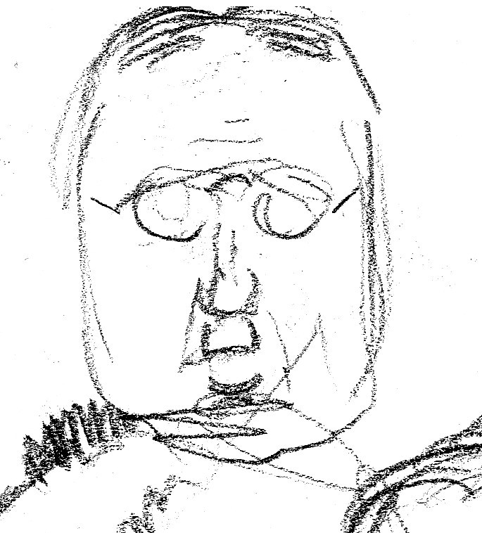 Croquis d'Octave Sanspoux représentant Arthur Masson - Octave Sanspoux