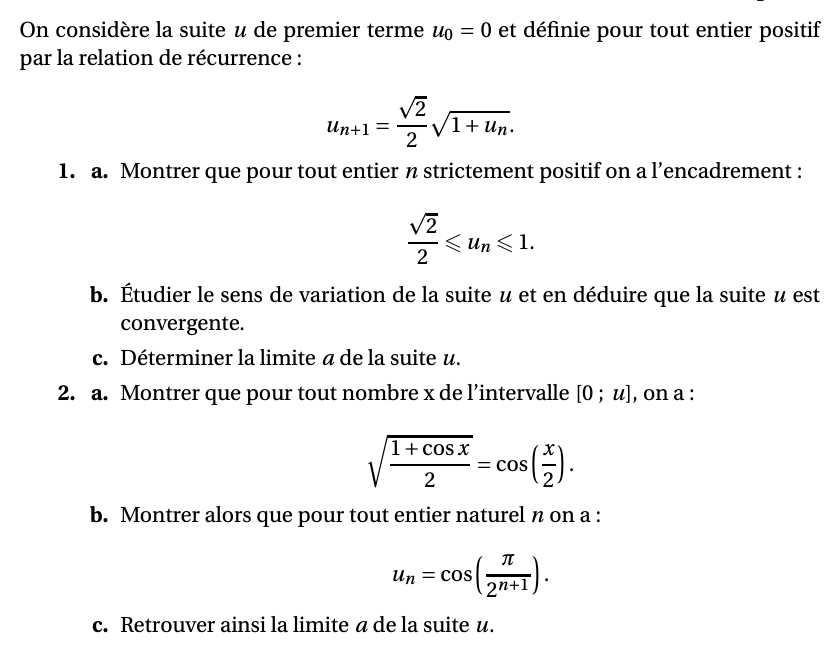 Exercices suites - Les Maths en Terminale S