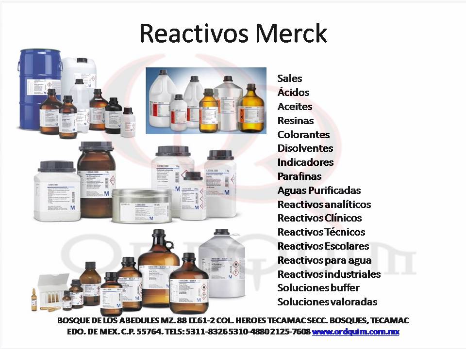Reactivos y Soluciones - DISTRIBUIDORA ORDQUIM