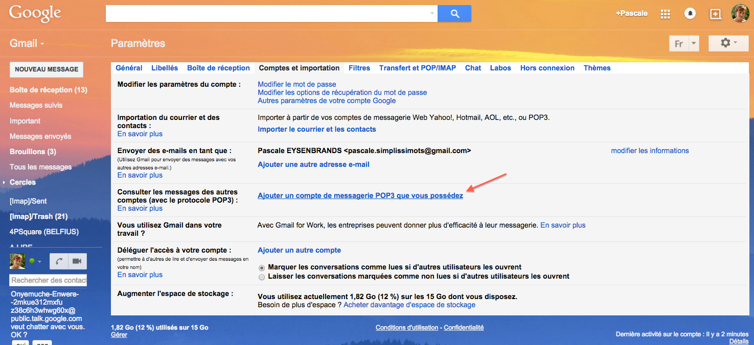 Utiliser Gmail comme messagerie avec un site Jimdo - Amaranthe