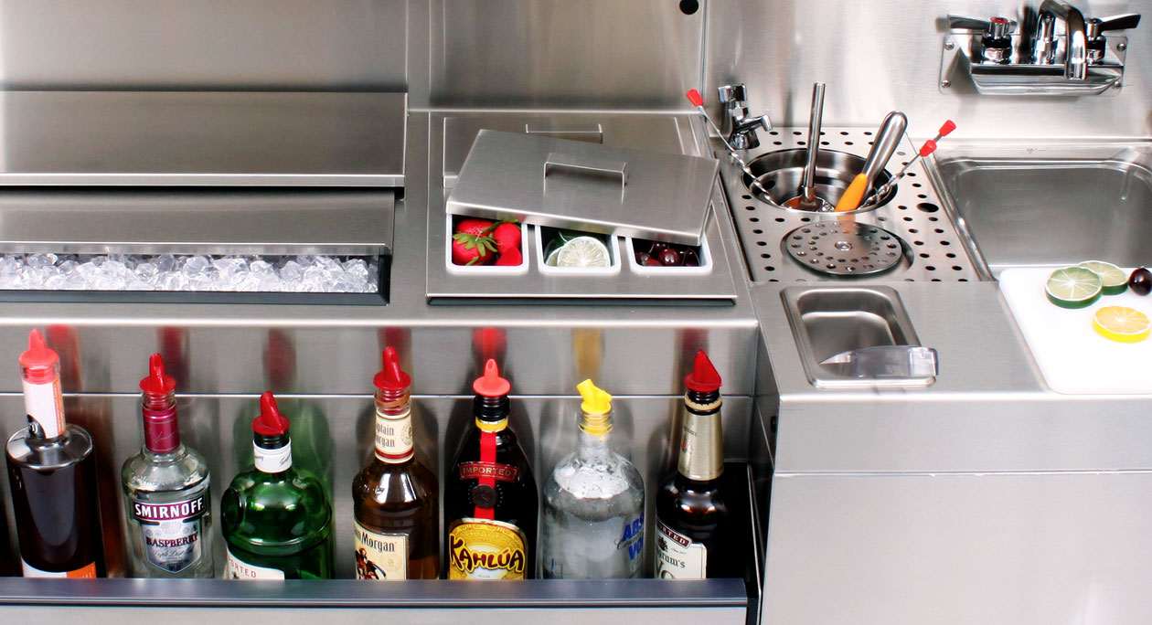 Mobile Cocktailbar online kaufen - Cocktailstation + Bartheken Module