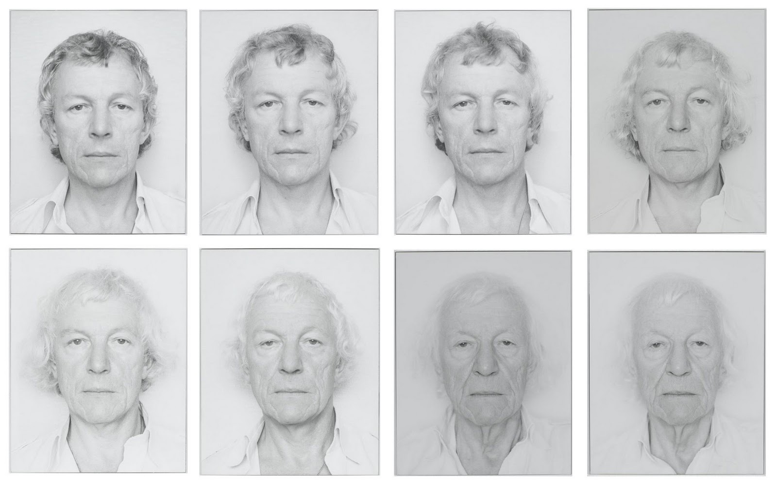 Série d’autoportraits numérotés, Roman Opalka (détails 2075998, 2081397, 2083115, 4368225 ...