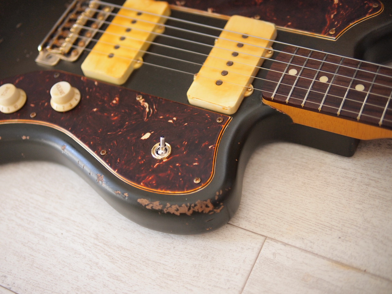 SOLD Warmoth + MJT - Custom "Split" Jazzmaster - Faded Olive Drab Green ...