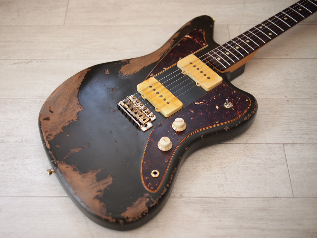 SOLD Warmoth + MJT - Custom "Split" Jazzmaster - Faded Olive Drab Green ...