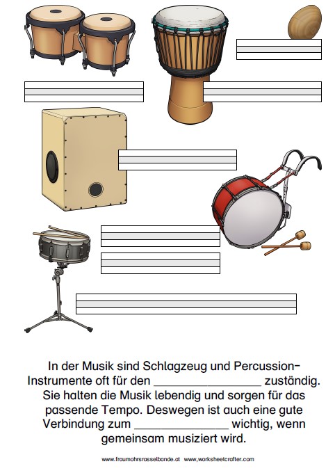 Musik Instrumente Teil 1, 2, 3 - fraumohrsrasselbandes Webseite!