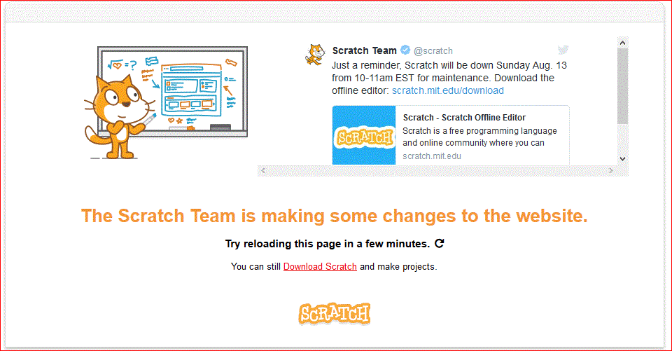 Scratch website down - Deutscher Scratch-blog