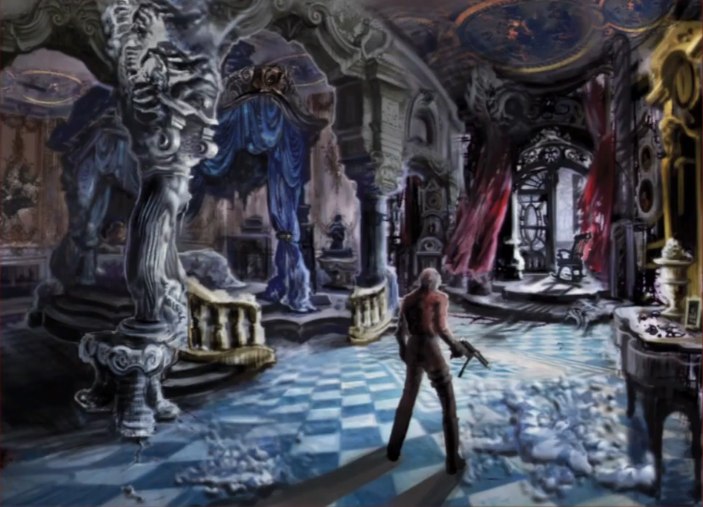 Devil May Cry 1 Hand-Drawn/Painted Concept Art - thereddevilschronicles ...