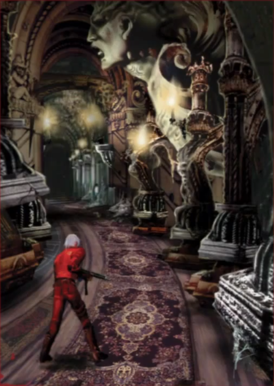 Devil May Cry 1 Hand-Drawn/Painted Concept Art - thereddevilschronicles ...