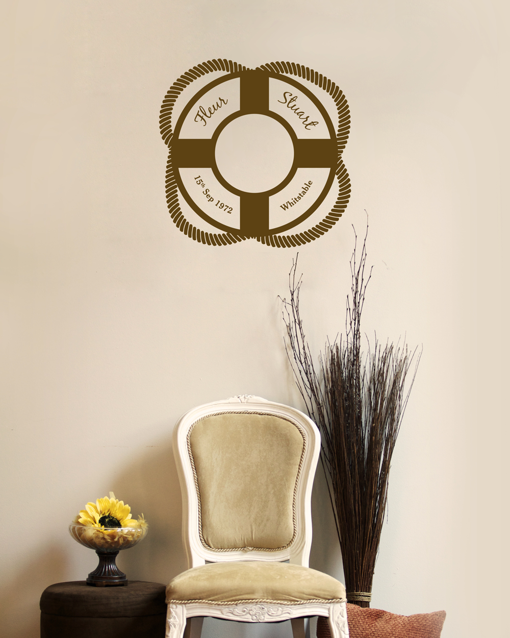 Wedding Life Ring Personalised Names | Vinyl | Sticker | Decal - Wall ...