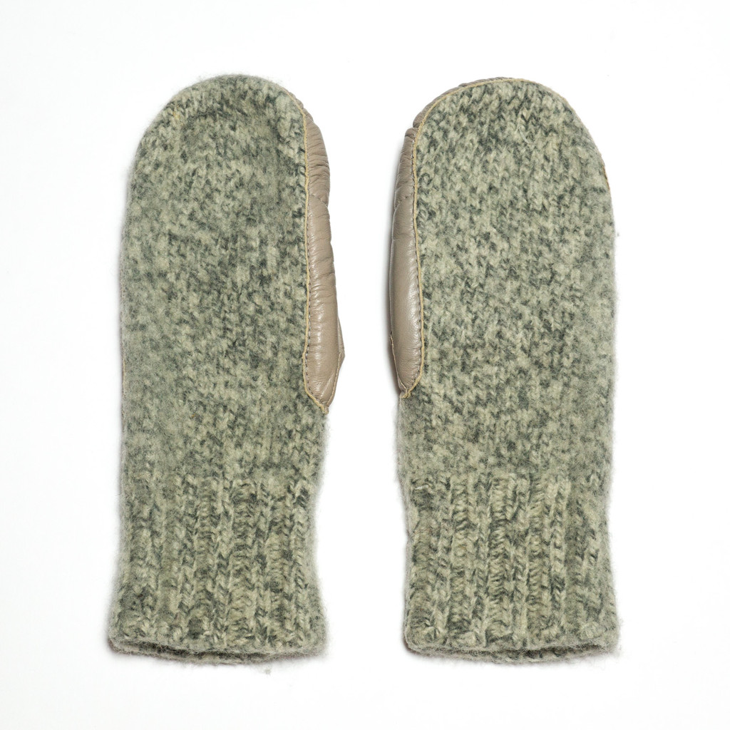 Dachstein Wool Mitts with Leather Palms - Sweater Chalet