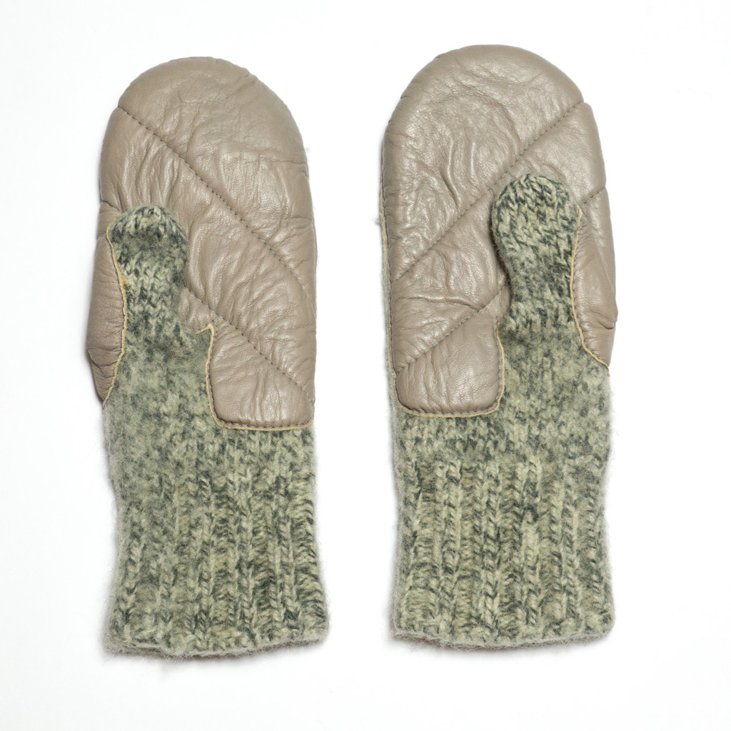 Dachstein Wool Mitts with Leather Palms - Sweater Chalet