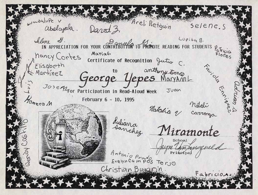 George Yepes: Awards and Commendations - George Yepes