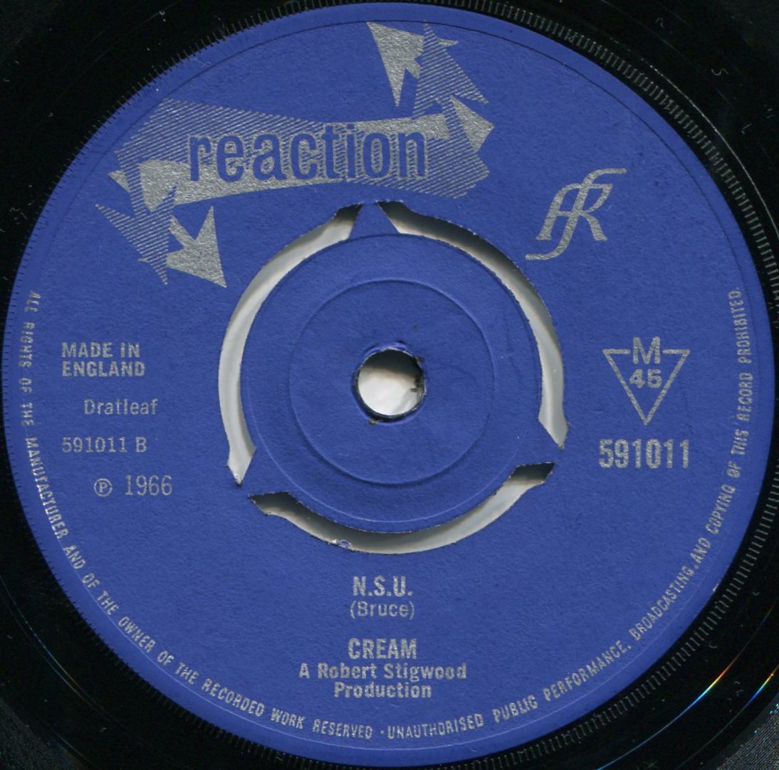 Cream - I Feel Free / N.S.U. - UK Reaction 591011 - casbahcandy