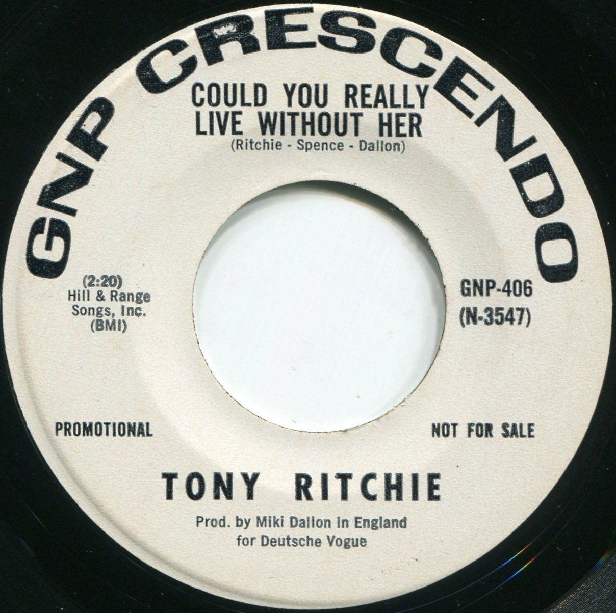 Tony Ritchie ‎- Comin' On Strong / Could You Really Live Without Her - US GNP Crescendo GNP-406 ...