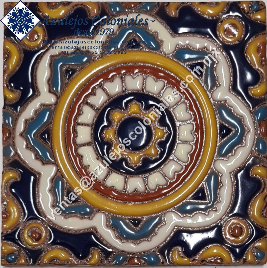 Azulejo Realzado Mexicano en Mayólica y Talavera / Azulejos Coloniales ...