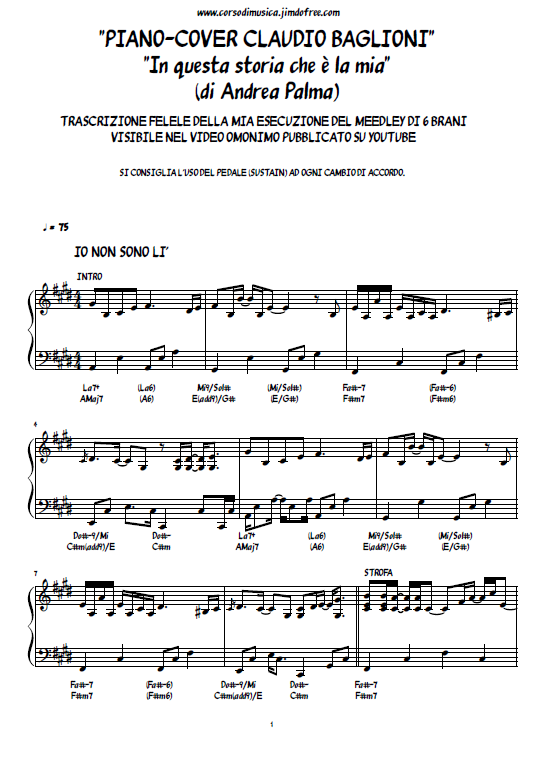 SPARTITI PIANO-COVER - CORSO GRATUITO ON-LINE DI TEORIA MUSICALE ED ...