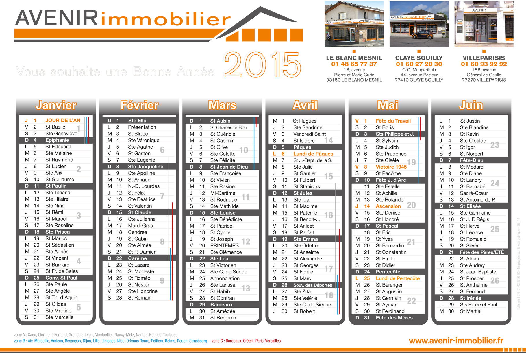 Calendriers - Site de lgpicommunication