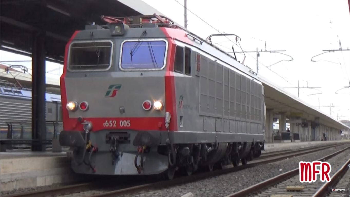 E652 005 PROTOTIPO nella NUOVA LIVREA MERCITALIA RAIL in viaggio ISOLATA da EMPOLI a LIVORNO C ...