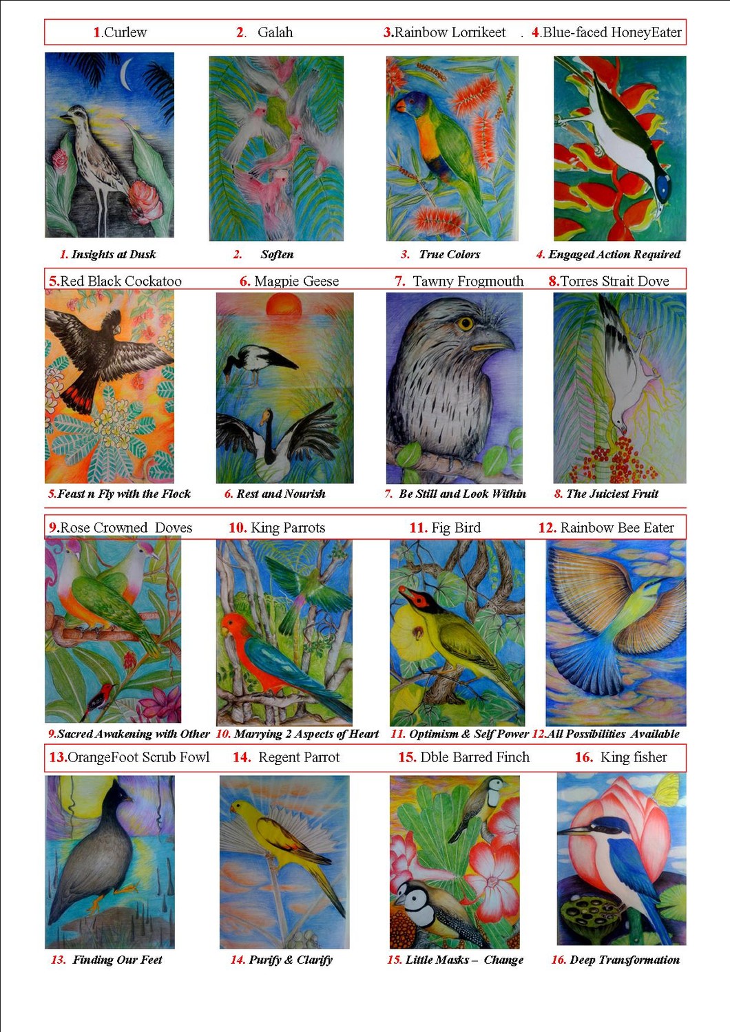 Australian Bird Cards 1 ` - High Priestess Productions - Jimdo!