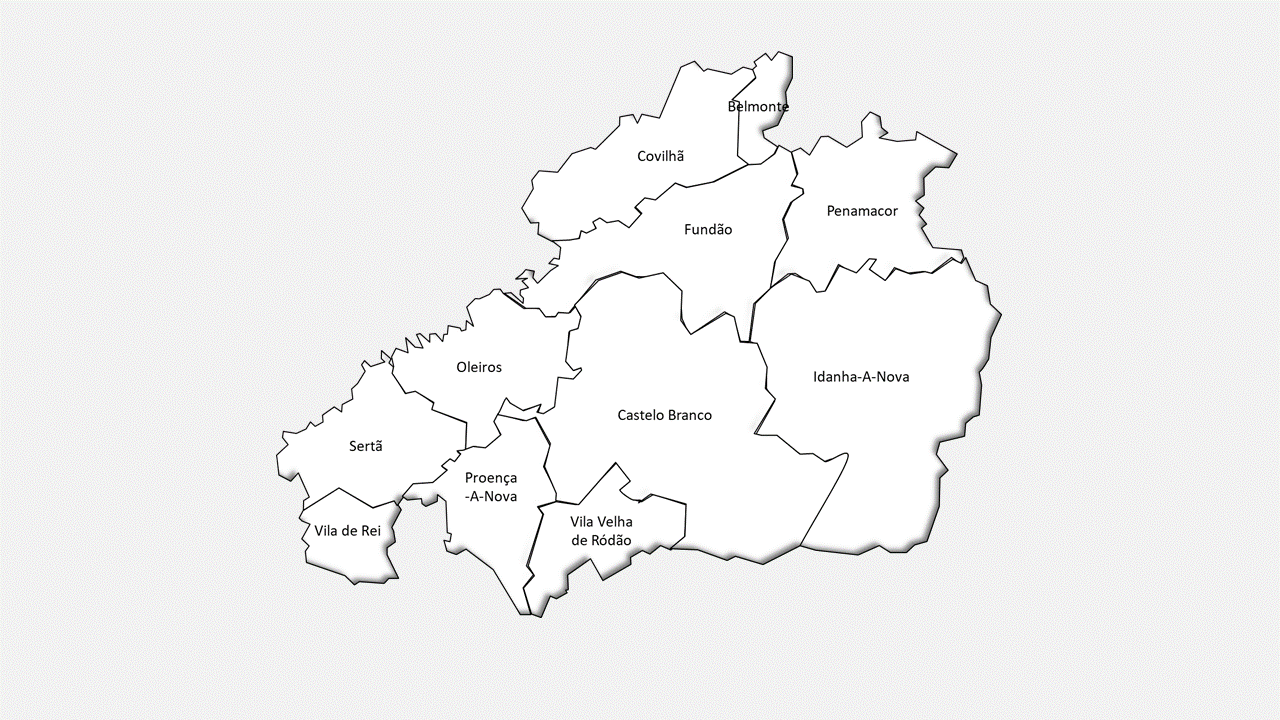 CONCELHOS DO DISTRITO DE CASTELO BRANCO - Evolução da População