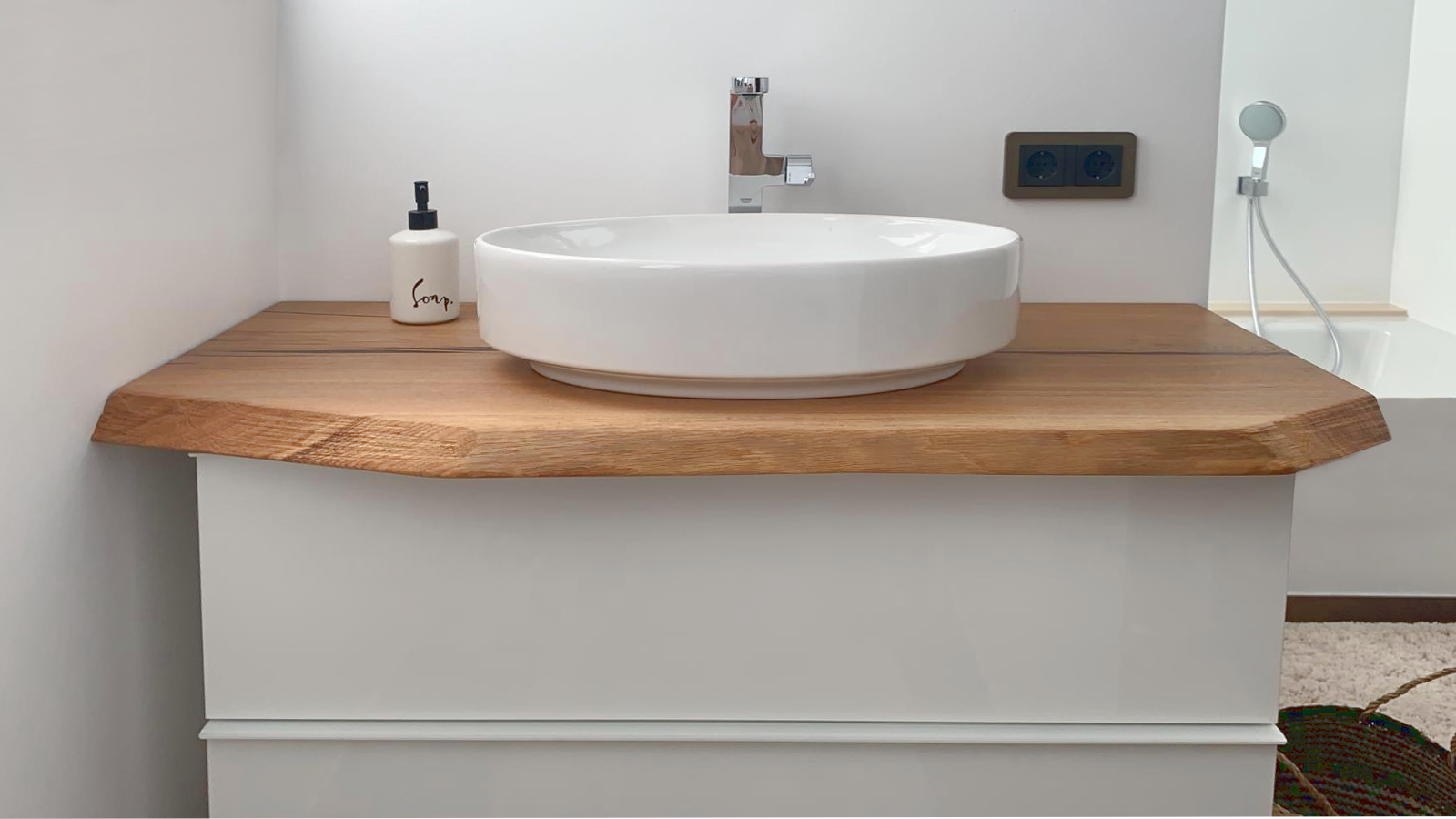 MODERNER DESIGNER WASCHTISCH AUF MAß HOCGLANZ ODER MATT MIT UNIKAT ...