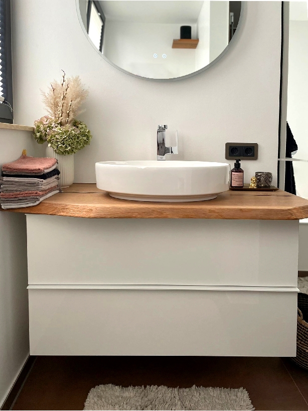 MODERNER DESIGNER WASCHTISCH AUF MAß HOCGLANZ ODER MATT MIT UNIKAT ...