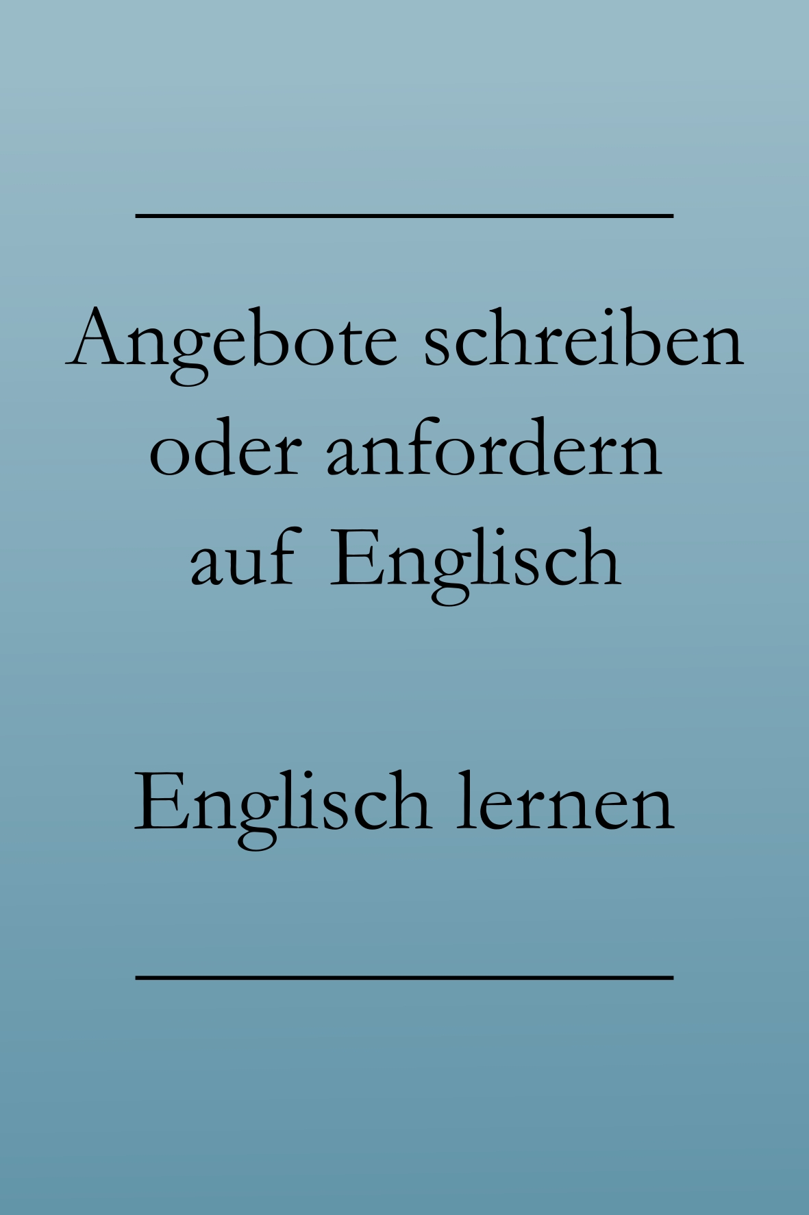 Angebotsanfrage | Angebot erstellen - Englisch lernen