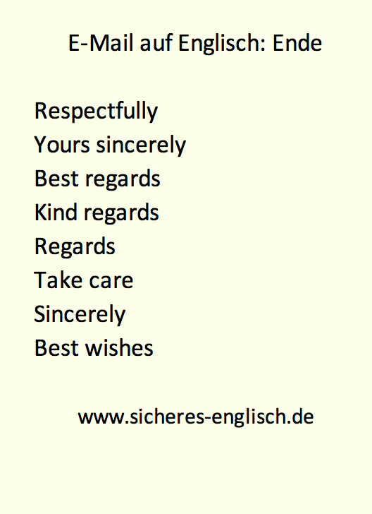 E-Mails auf Englisch: Das Ende formulieren - Englisch lernen