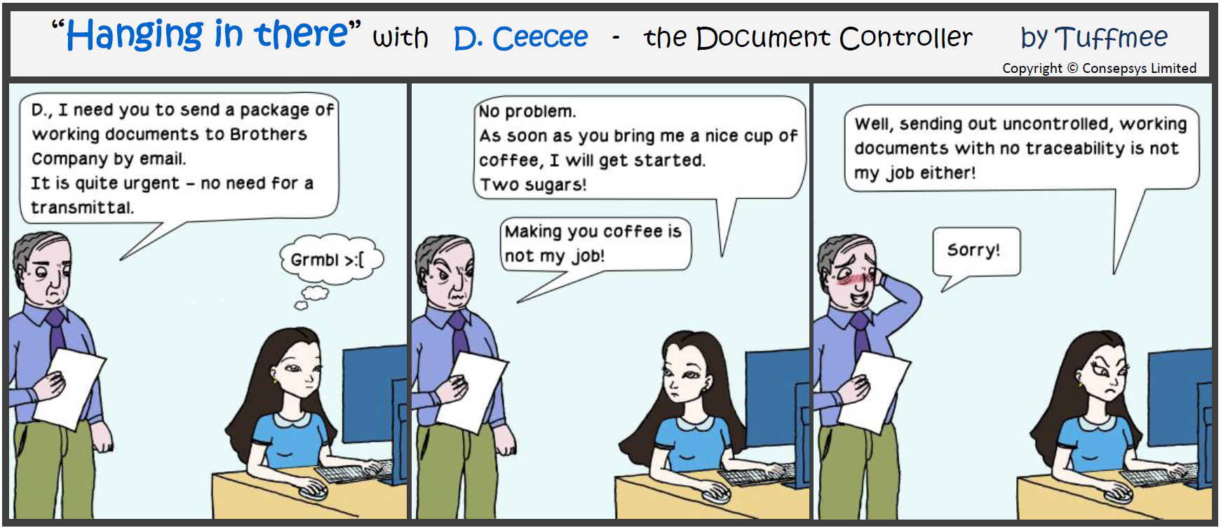 D.Ceecee the Document Controller Comics - Consepsys