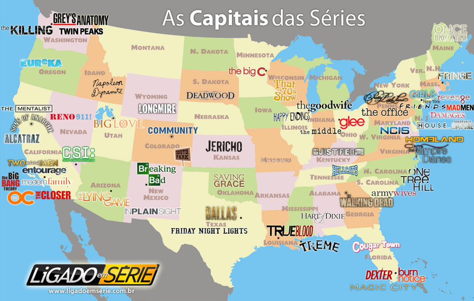 Map of the most famous tv series in the US - Site Jimdo de ...