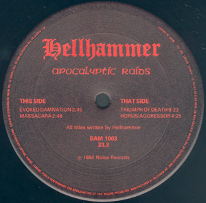 BAM 1003 - Hellhammer - Apocalyptic Raids - Banzai Records