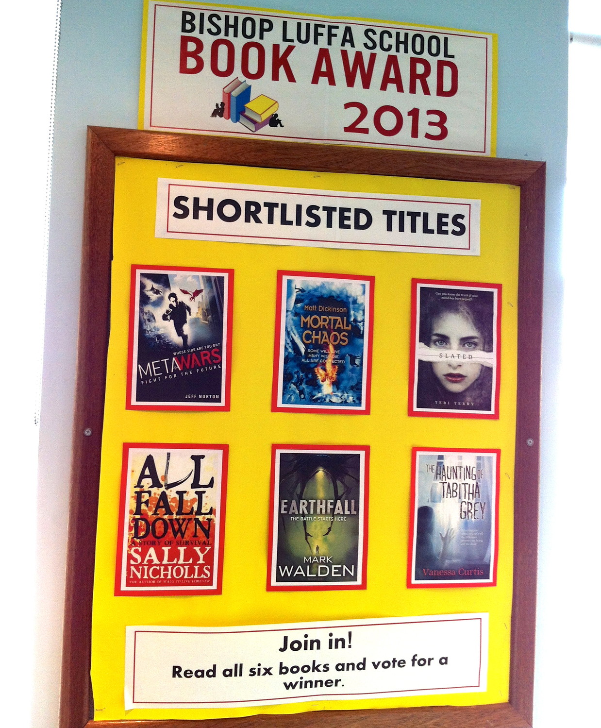 Slated wins the Bishop Luffa School Book Award! - Website of Teri Terry ...