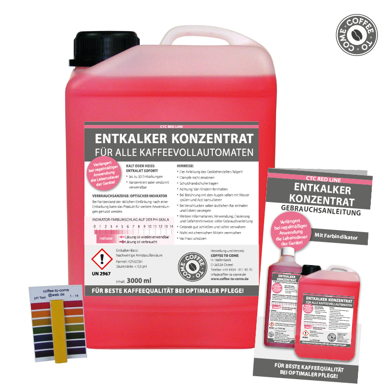 CTC RED LINE Entkalker-Konzentrat mit Farbindikator/Verbrauchsanzeige ...