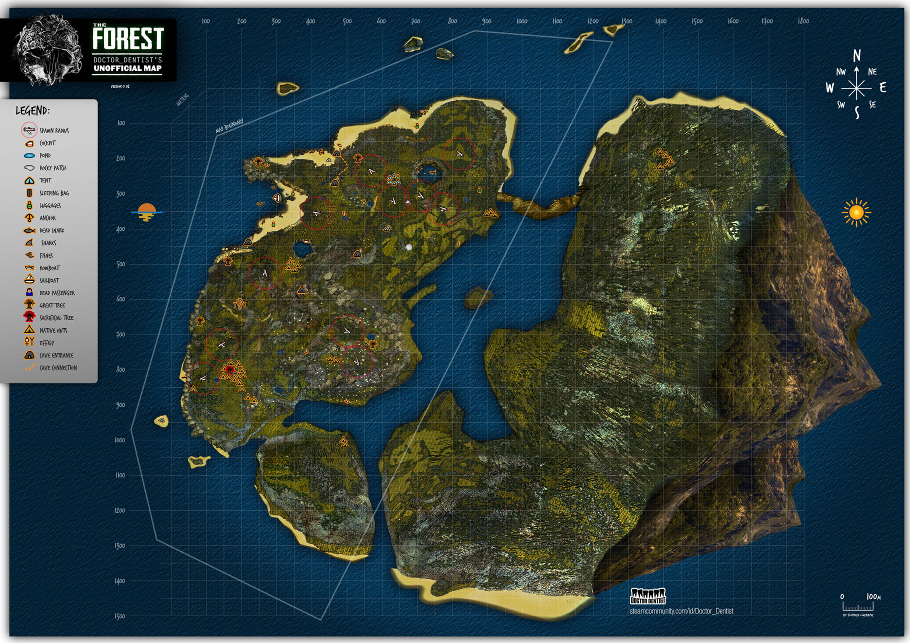 Oto mapa gry the forest! - TheForestGamePolska!