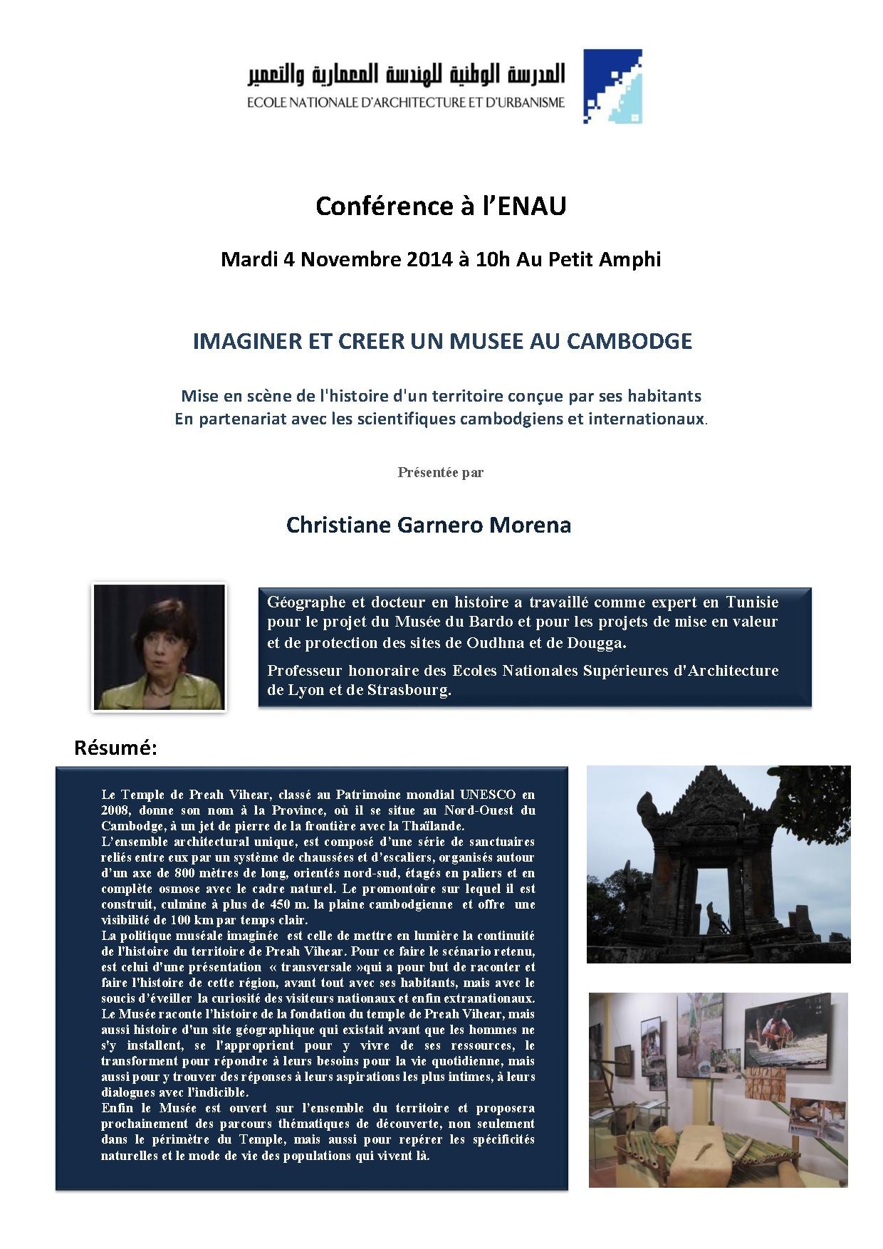 CONFÉRENCES ET TABLE RONDE - Site officiel (provisoire) de l'ENAU