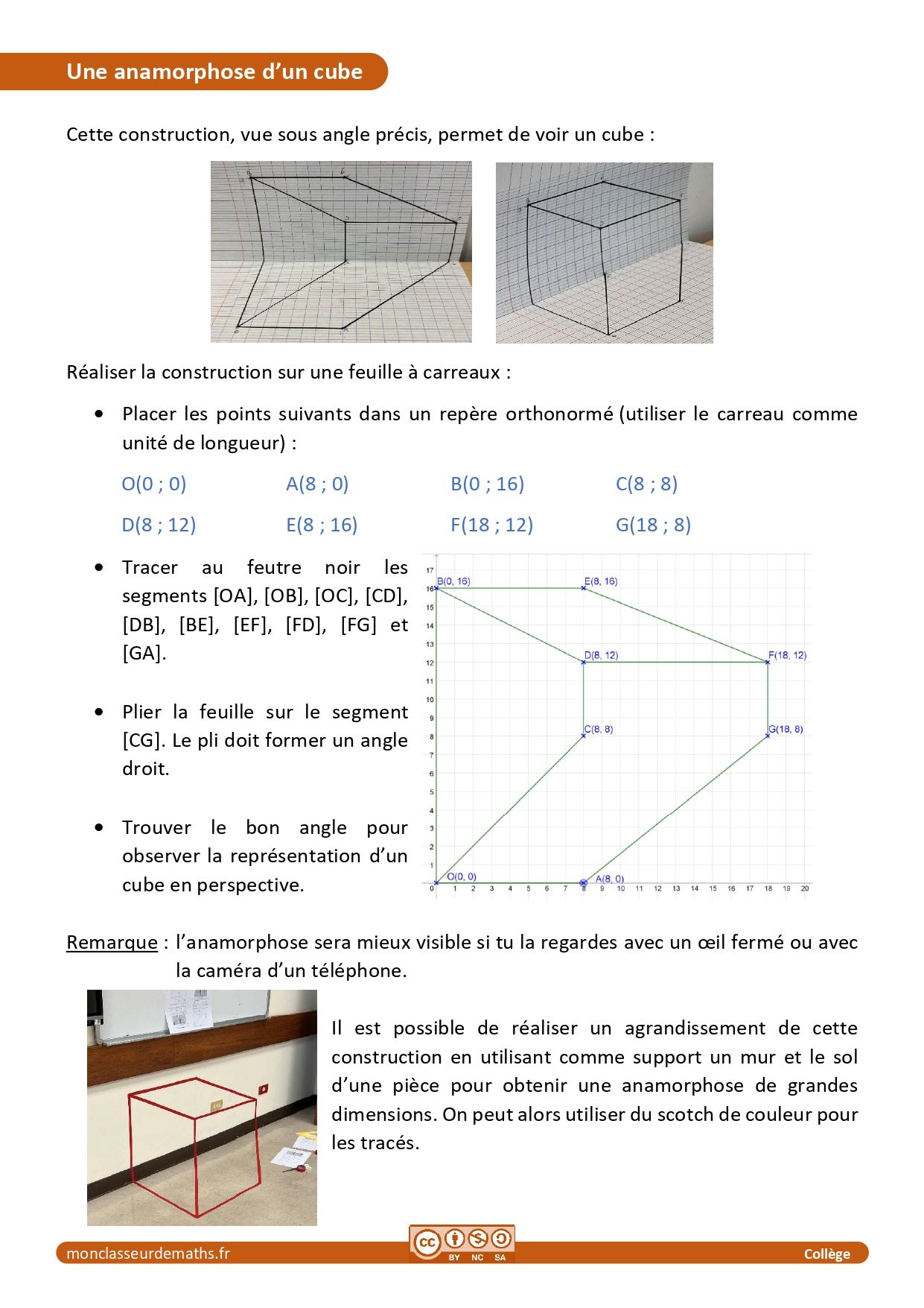 Anamorphoses - Mon classeur de maths