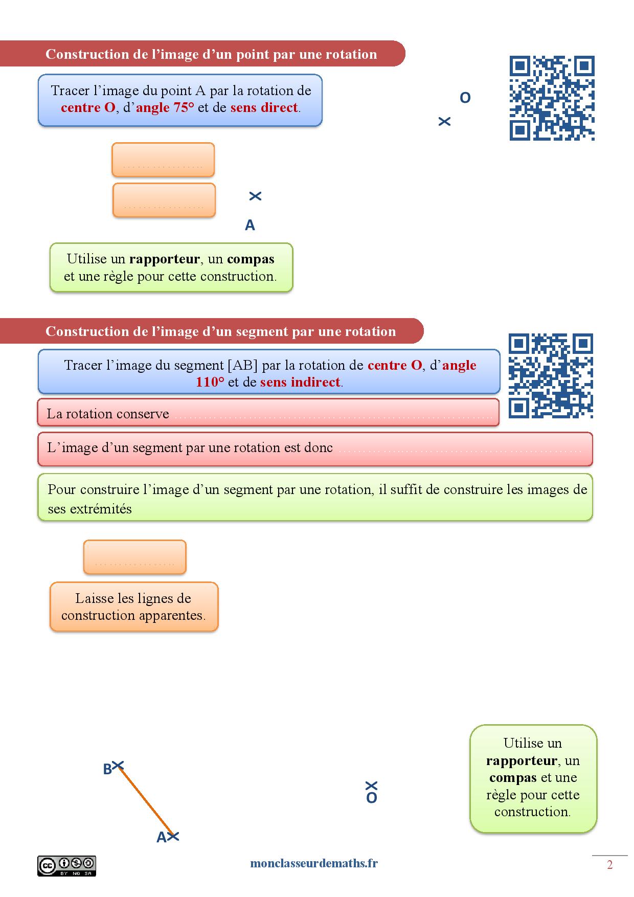 Séquence sur la rotation (cycle 4) - Mon classeur de maths