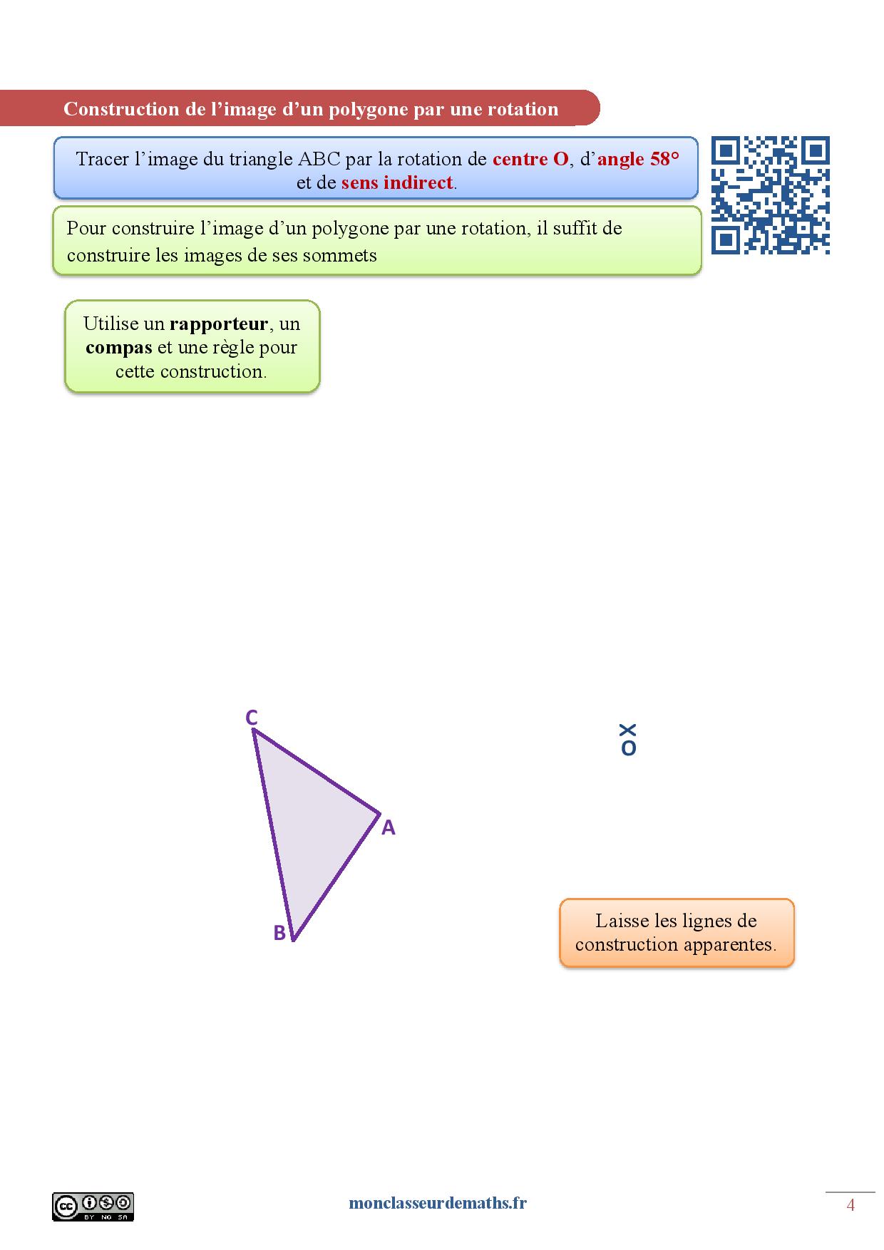 Séquence sur la rotation (cycle 4) - Mon classeur de maths
