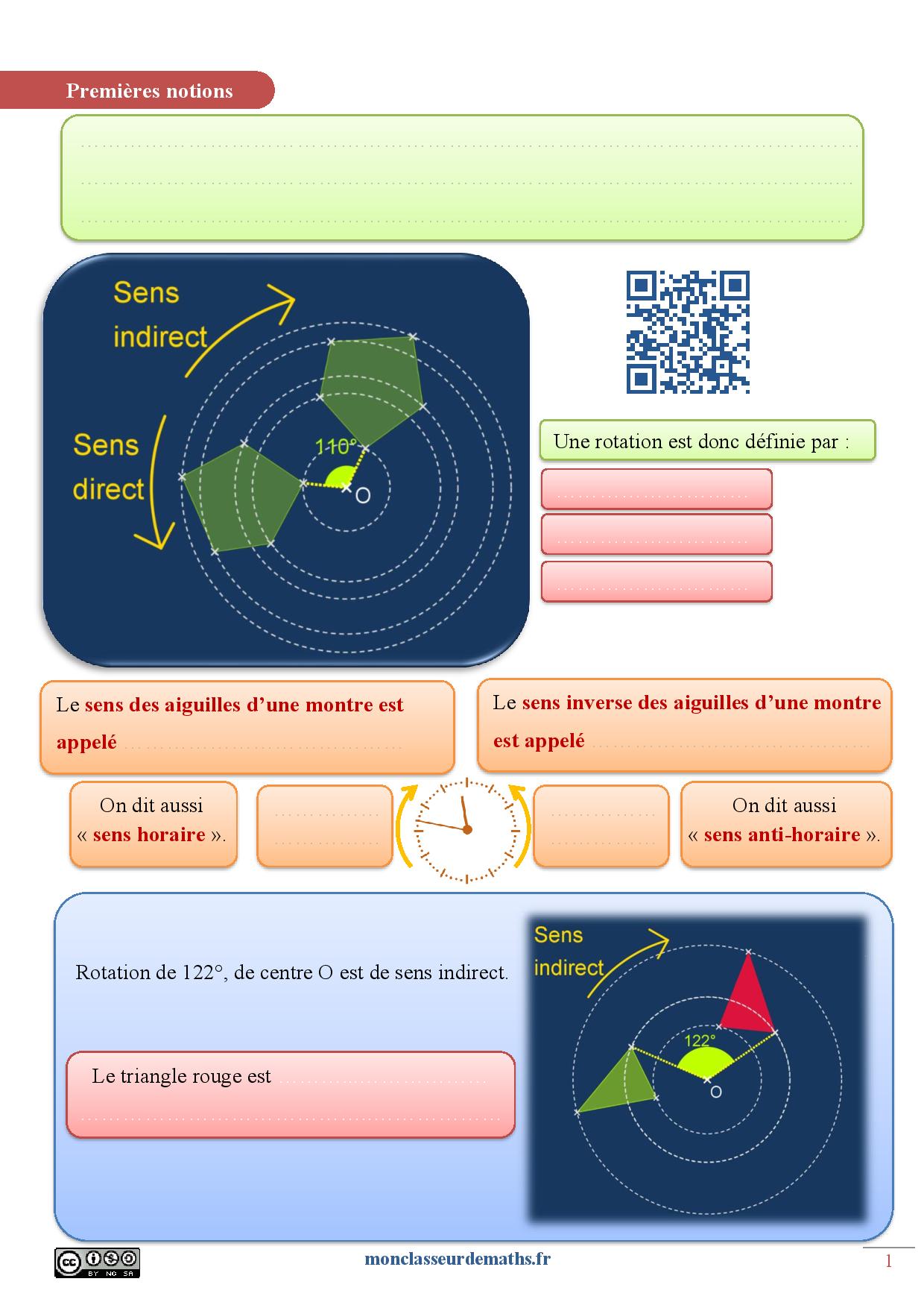 Séquence sur la rotation (cycle 4) - Mon classeur de maths