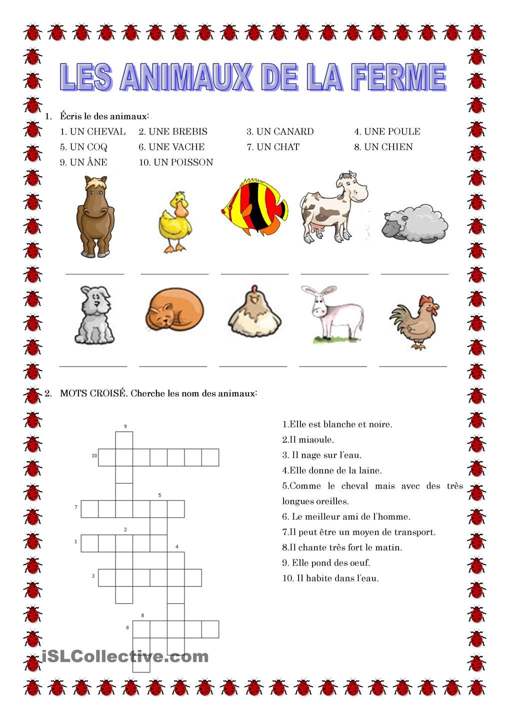 VOCABULAIRE DES ANIMAUX - Página web de portalfrances