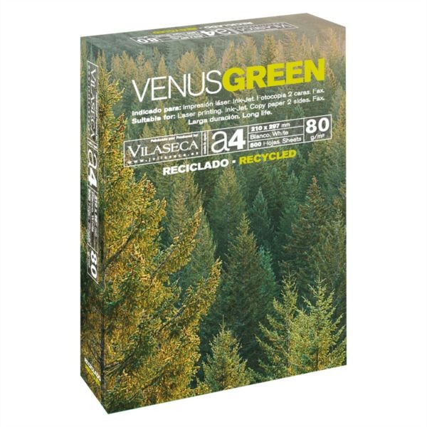 Paquete Folios Reciclados A4 Venus Green 80 Gr Foliosa4 Es