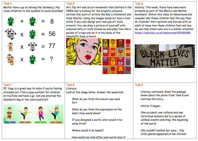 Year 4 - Caedmon Community Primary School - Home Learning Support
