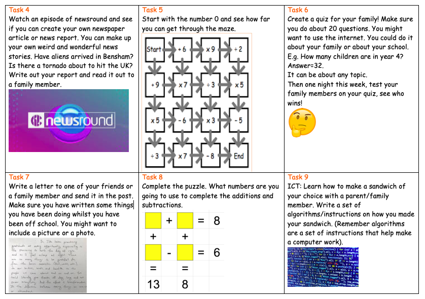 Year 4 - Caedmon Community Primary School - Home Learning Support