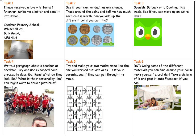 Year 4 - Caedmon Community Primary School - Home Learning Support