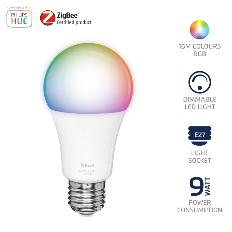 ZLED-RGB9 | E27 LED mit RGB Farbspektrum - jbmedia - Smarthome für ...