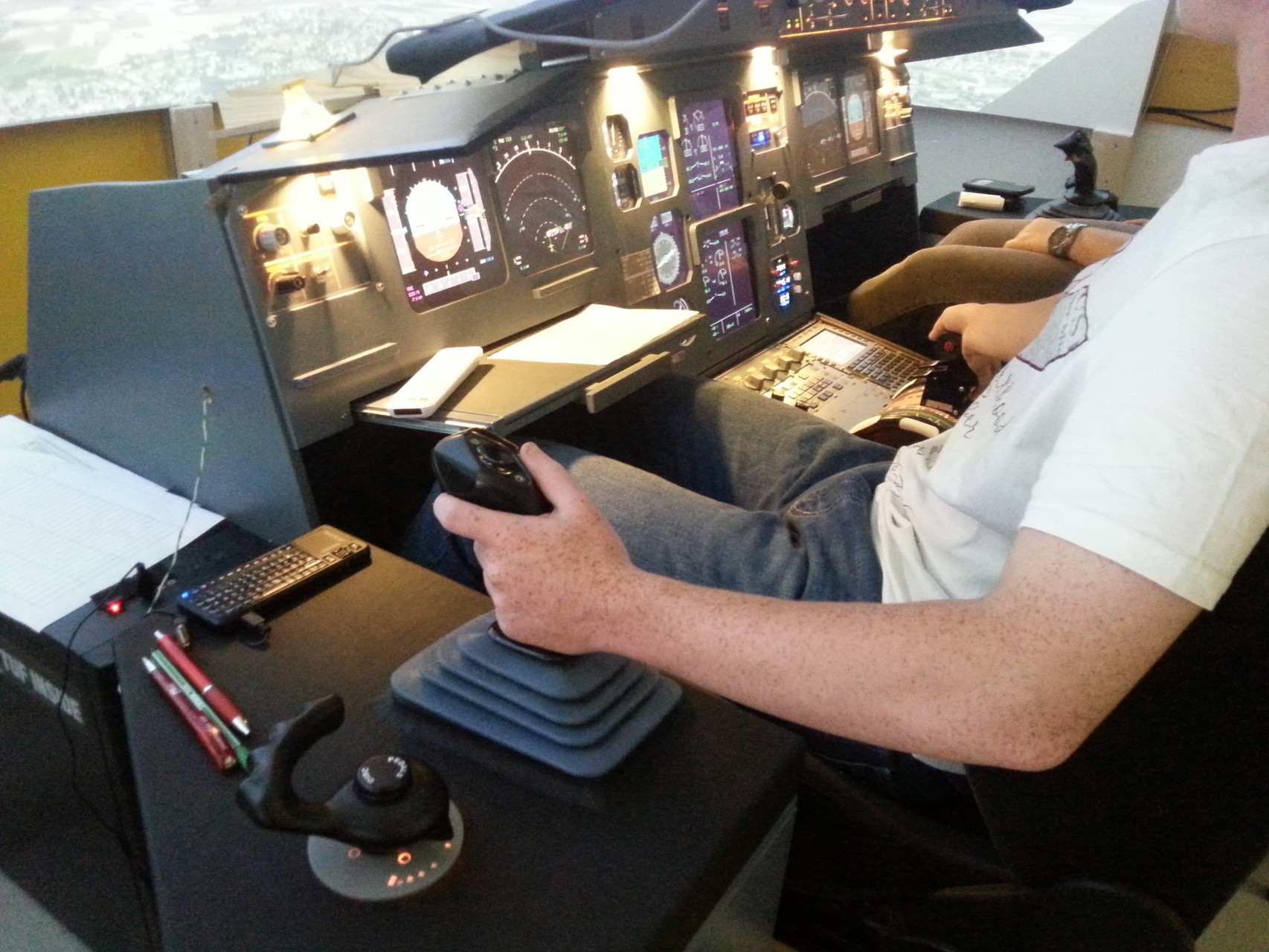 Side Stick Area - Airbus A320 Cockpit